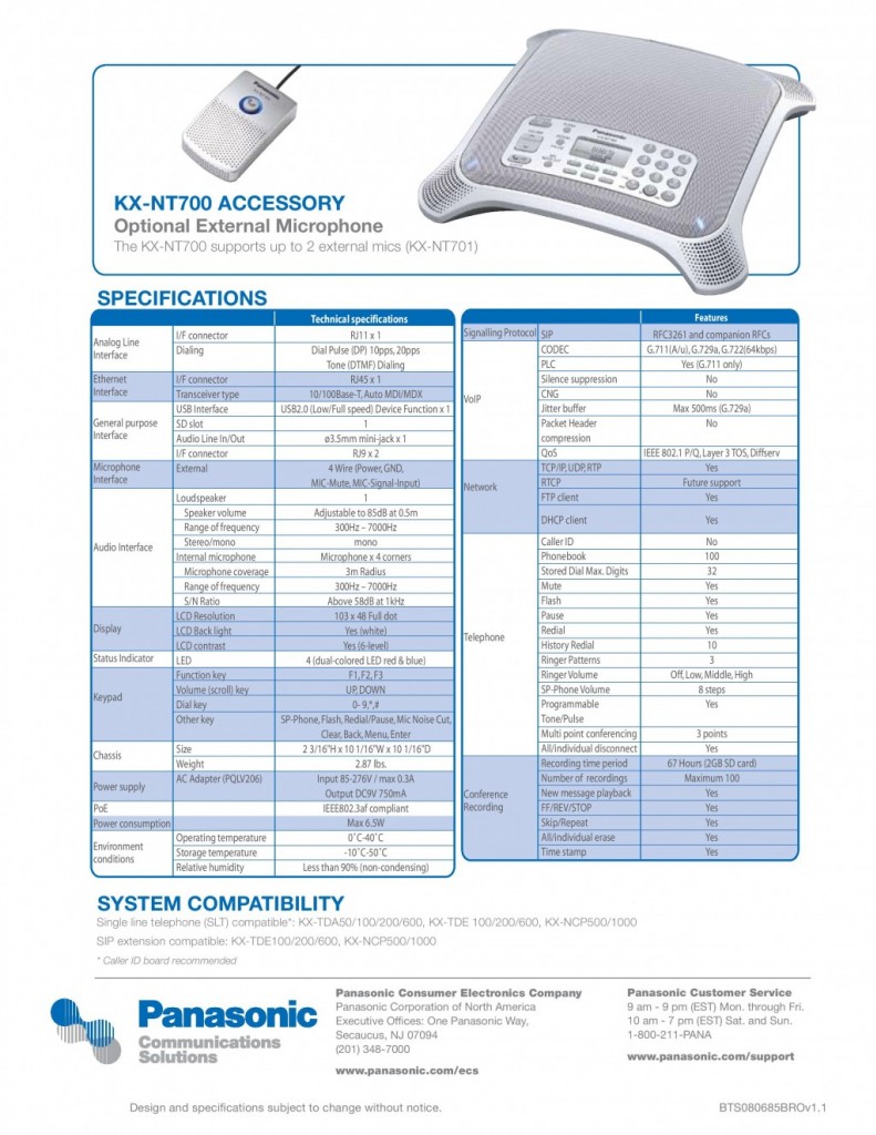 Conference Speakerphone Panasonic KX-NT700